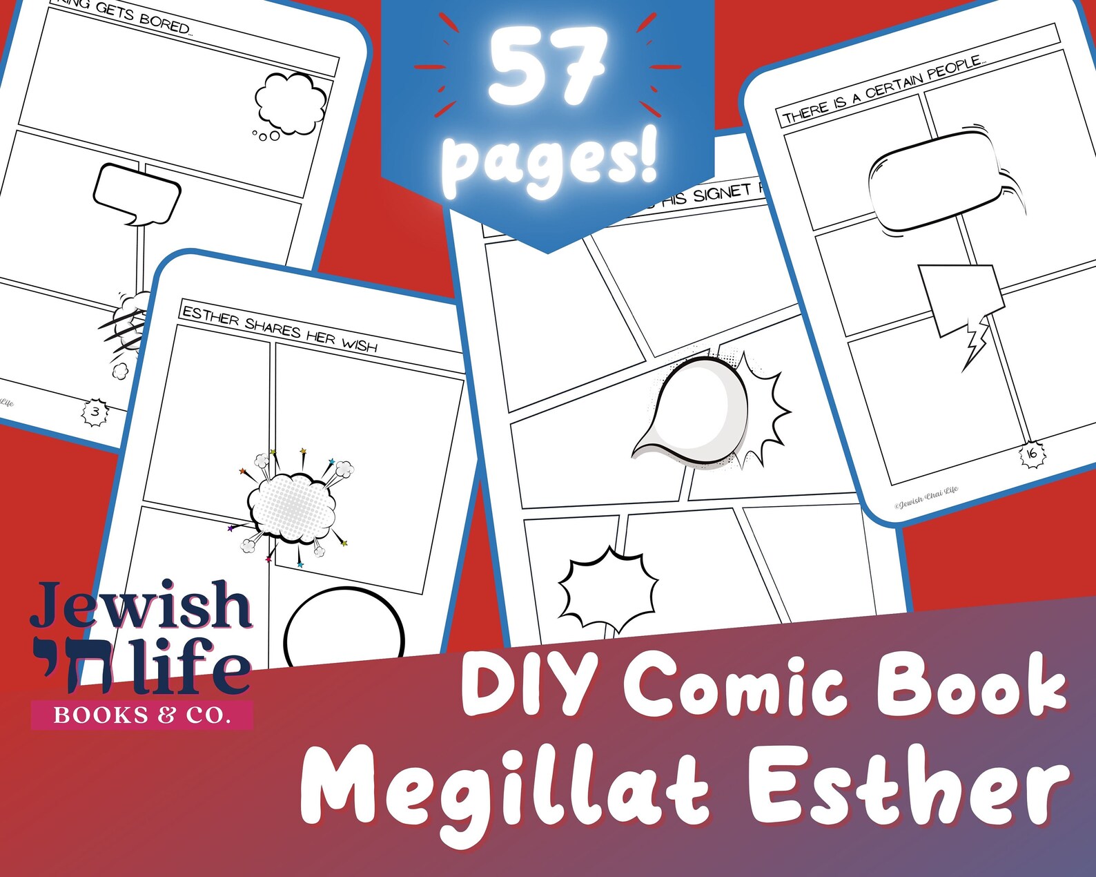Printable DIY "my Own Megillat Esther Comic Book" Torah/bible Study ...