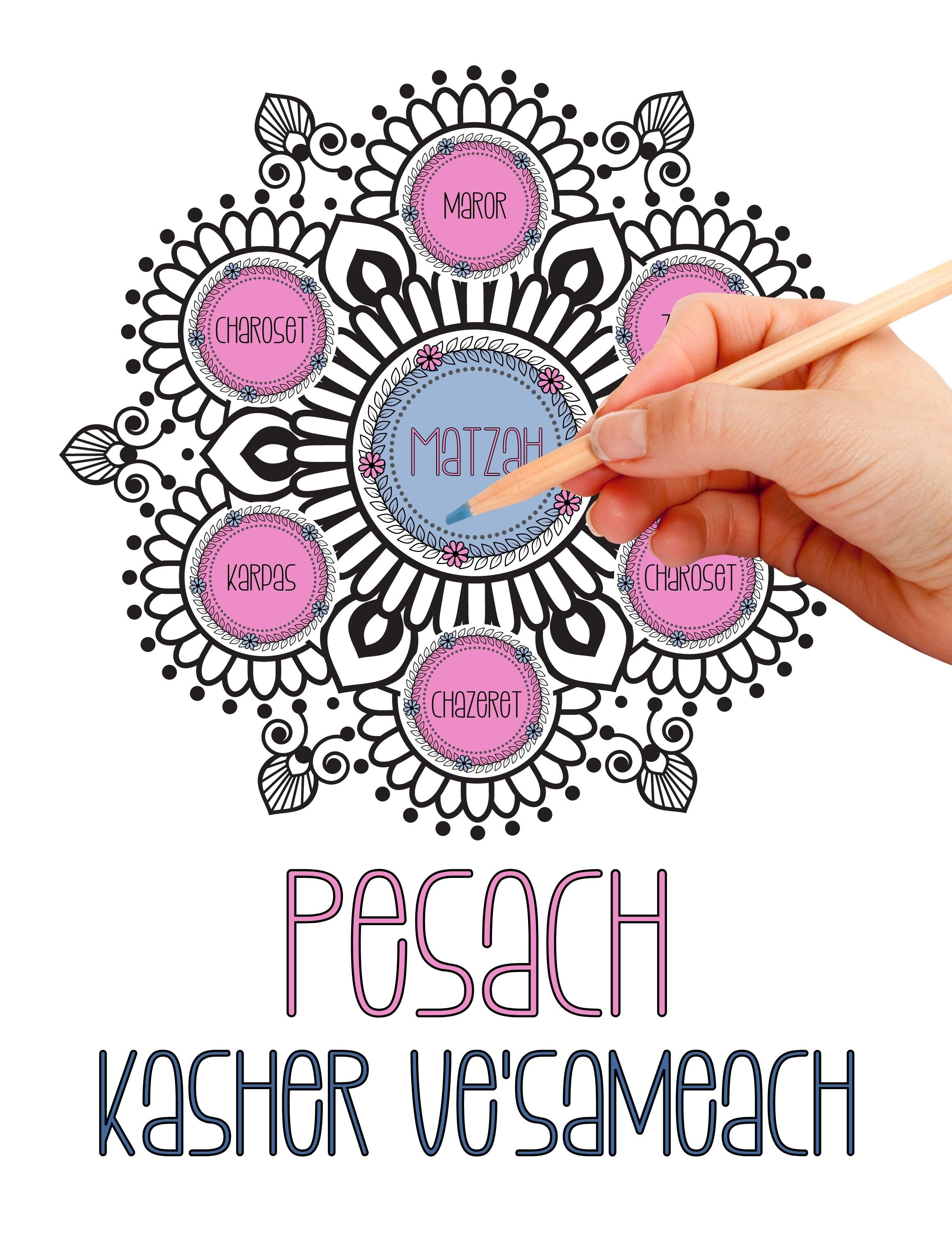 Pesach Seder Plate Printable Art in English | Coloring Page for DIY ...