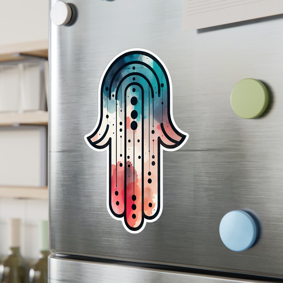 Abstract Watercolor Hamsa Vinyl Decals Retro Color Palette Evil Eye ...