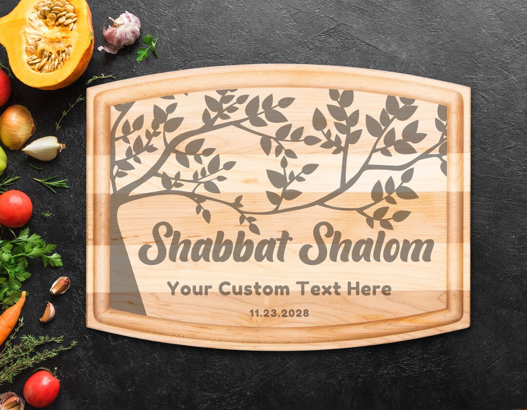Custom Shabbat Challah Board Shabbat Shalom Etz Chayim Cutting Board ...