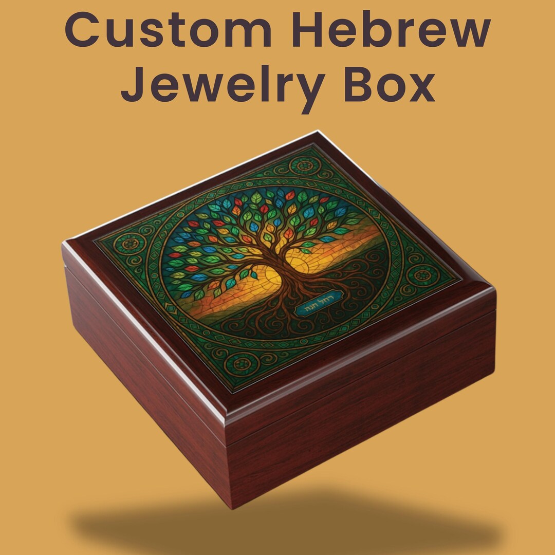 Personalized Tree of Life Jewelry Box - Circular Mosaic Etz Chayim ...