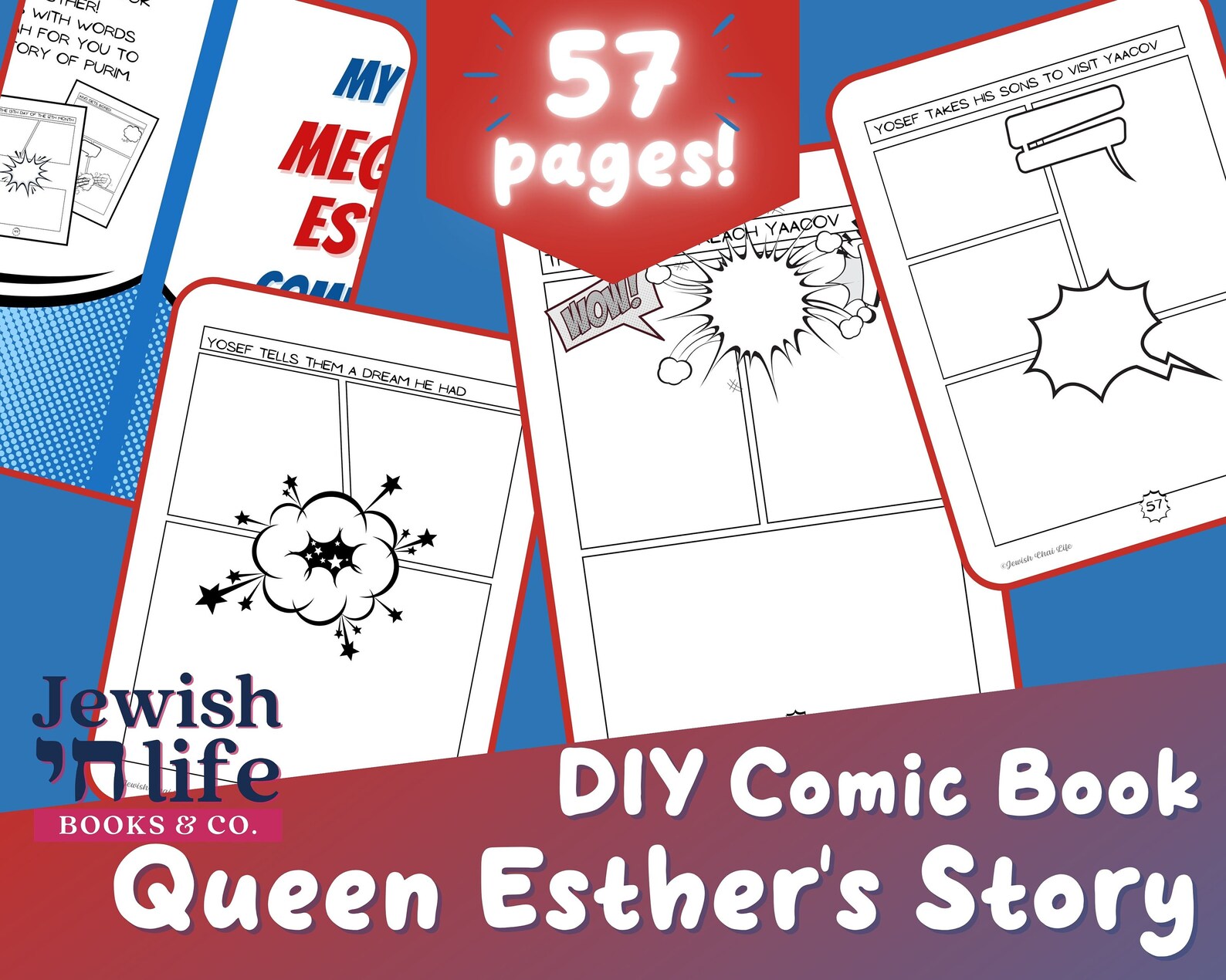 Printable DIY "my Own Megillat Esther Comic Book" Torah/bible Study ...