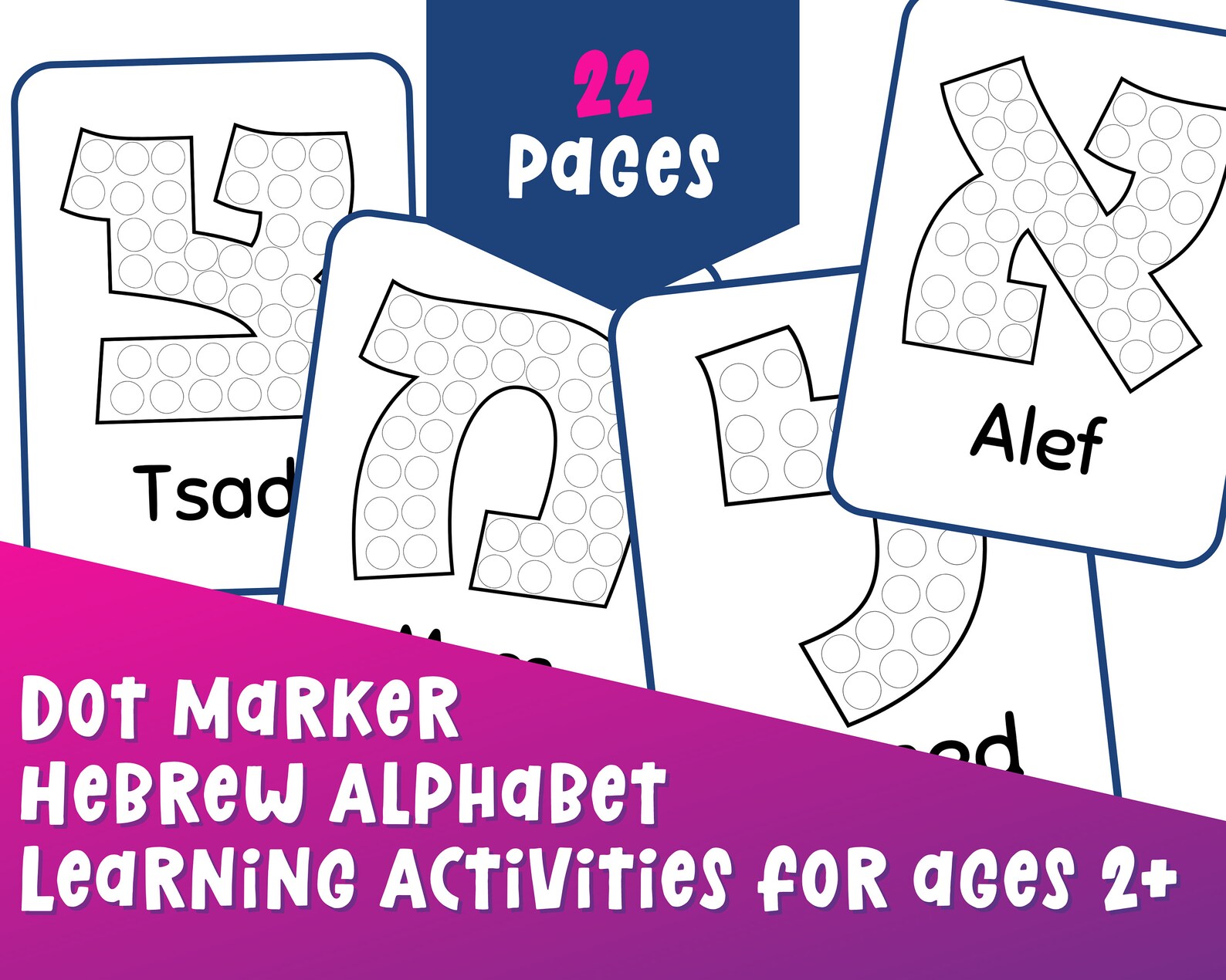 Dot Marker Hebrew Alphabet - Learning the Hebrew Letters With Paint ...