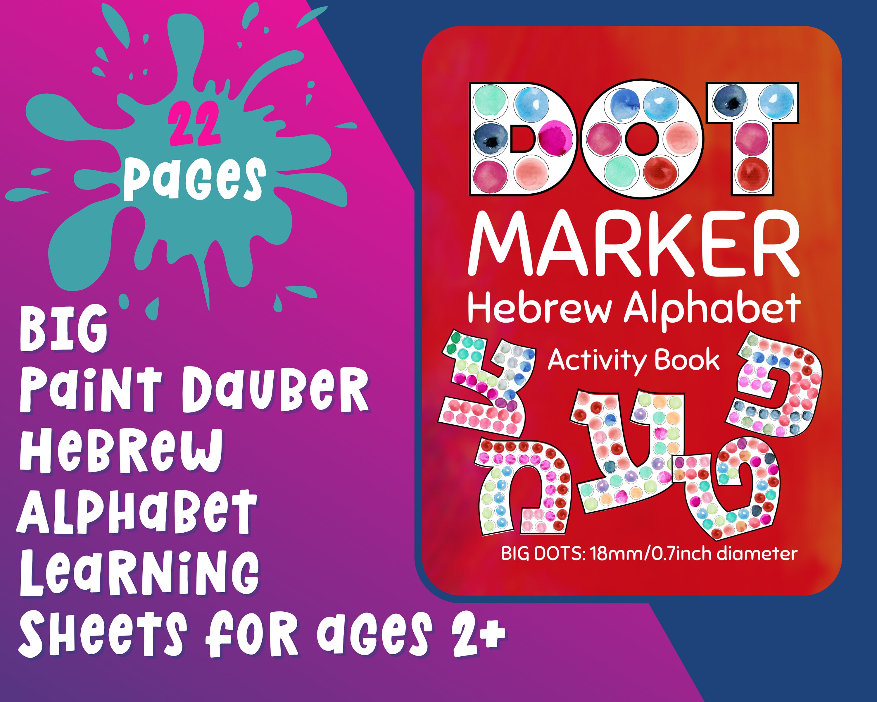 Dot Marker Hebrew Alphabet Learning the Hebrew Letters With Paint ...