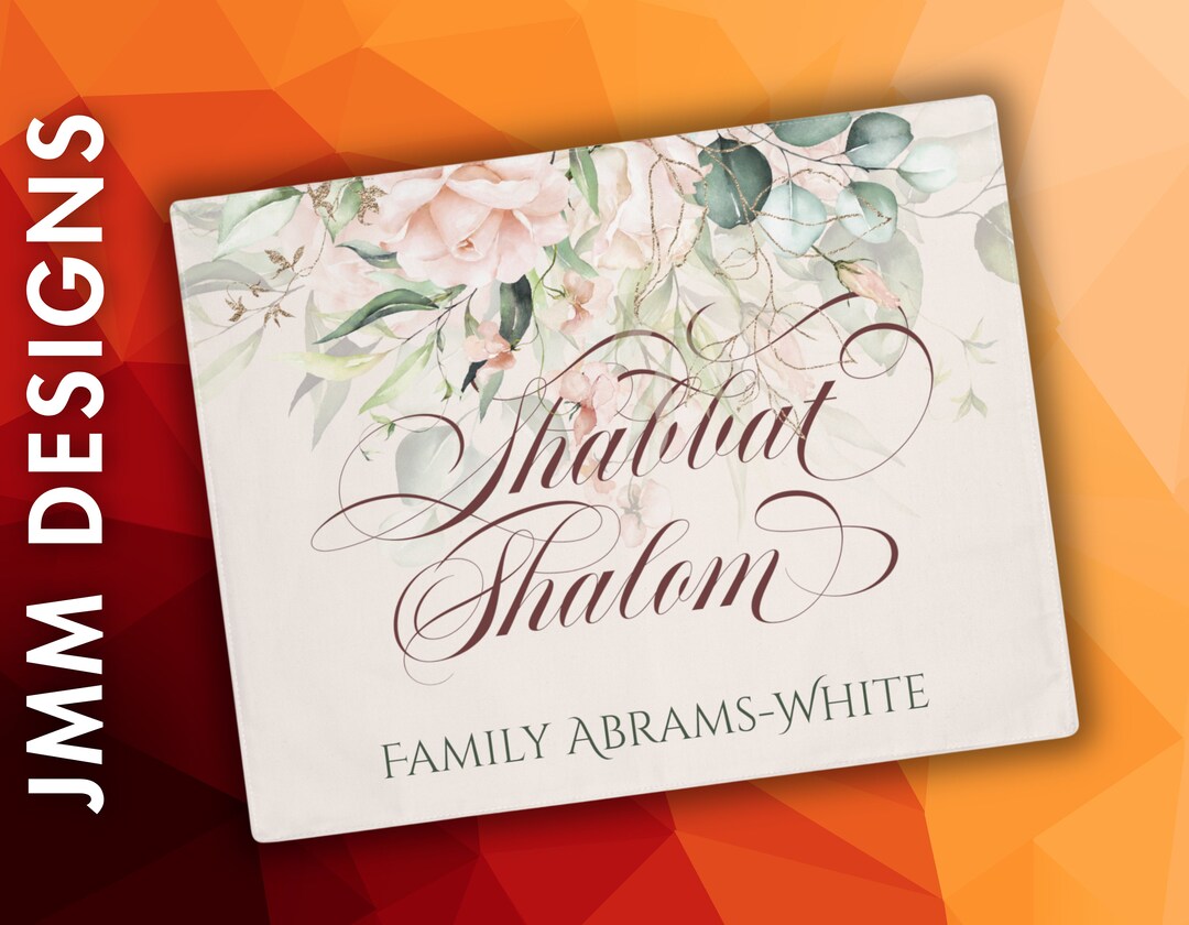 Custom Challah Cover Shabbat Shalom, Lichvod Shabbat, Shabbat Table ...