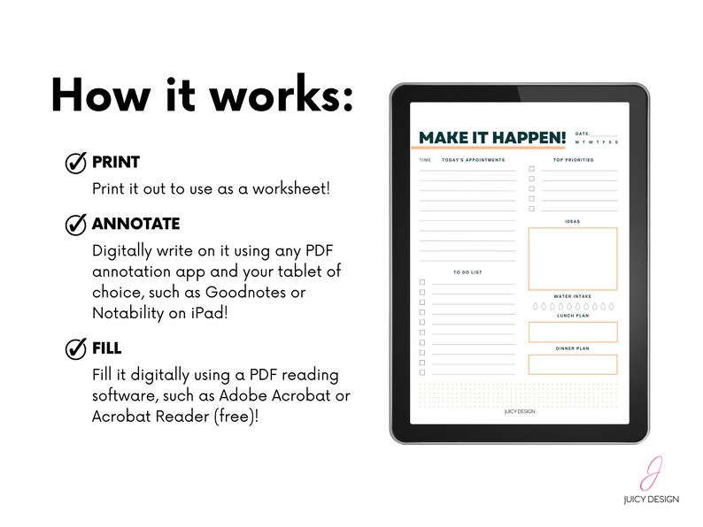 Daily Planner Fillable & Printable A4 PDF Priorities to - Etsy