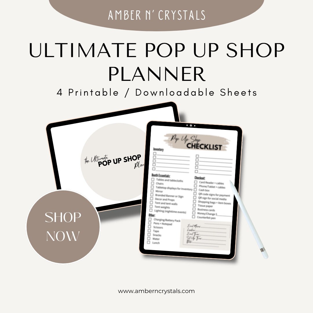 The Ultimate Pop up Shop Planner, Workbook, Craft Fair, Market ...