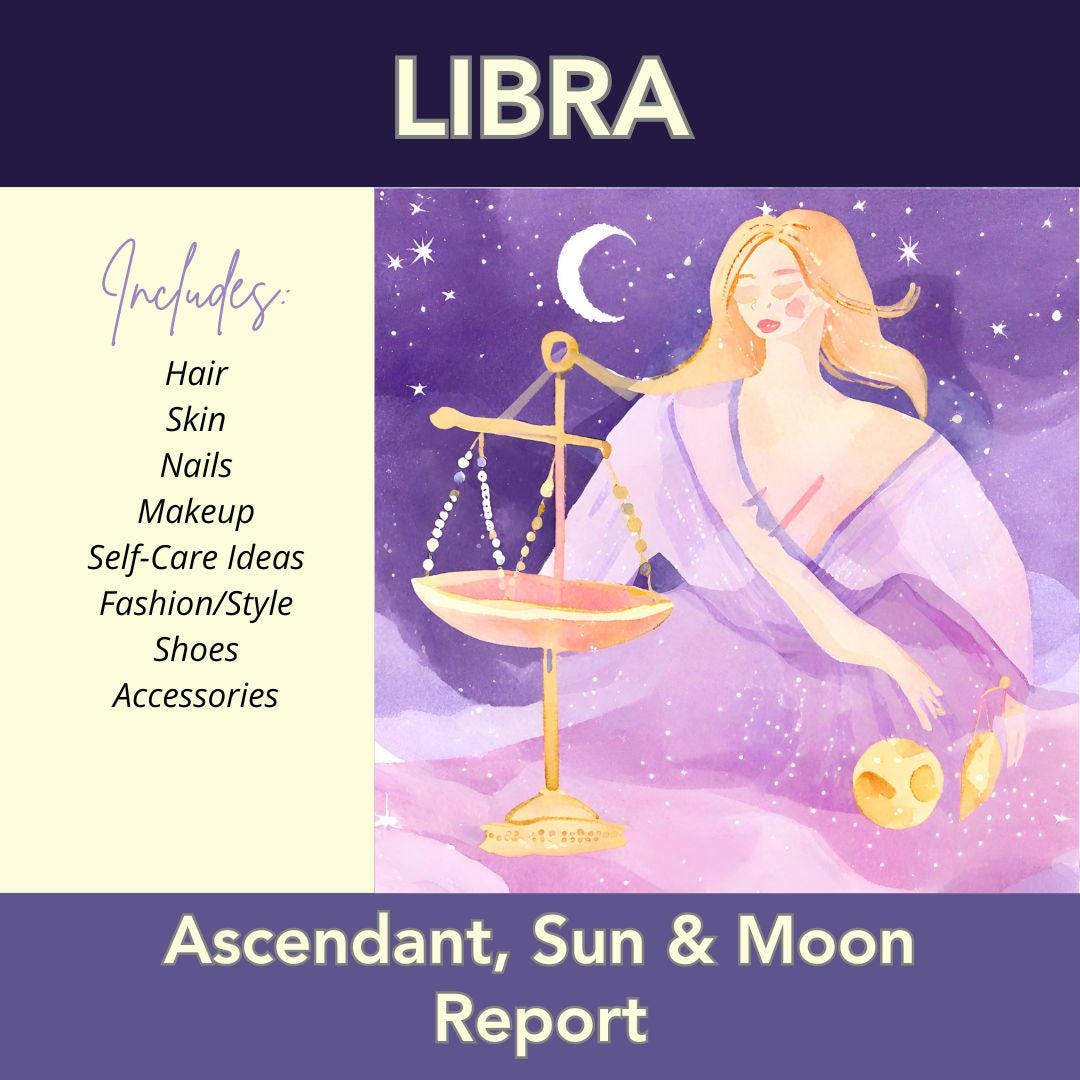 Libra Personalized Astrology Gift, Birth Chart Report With Sun, Moon ...