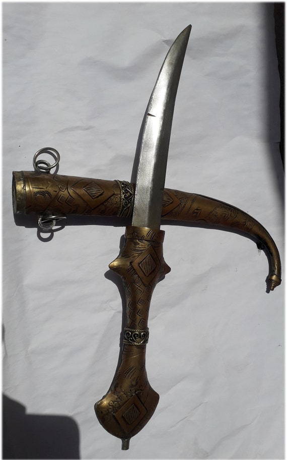 Moroccan Dagger and Sheath, Berber Jambiya Koummaya, … - Gem