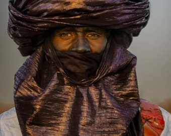 Genuine Handmade Sky Blue Tuareg Scarf Long Moroccan Berber | Etsy