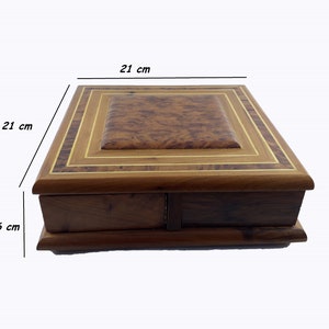 Handmade Thuya Wood Jewelry Box With Secret Compartments, Secret ...