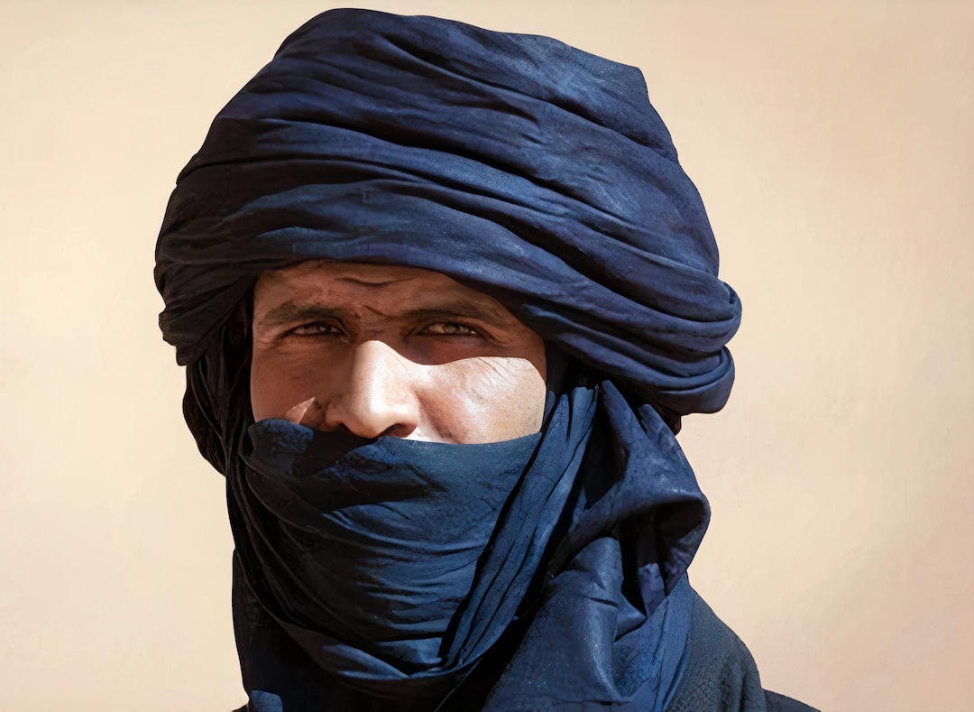 Genuine Black Tuareg Tagelmust Scarf: Berber Turban Head Wrap - Etsy