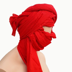 Red Tuareg Scarf, Moroccan Turban, Tribal Scarf, Ethnic Scarf, Moroccan ...