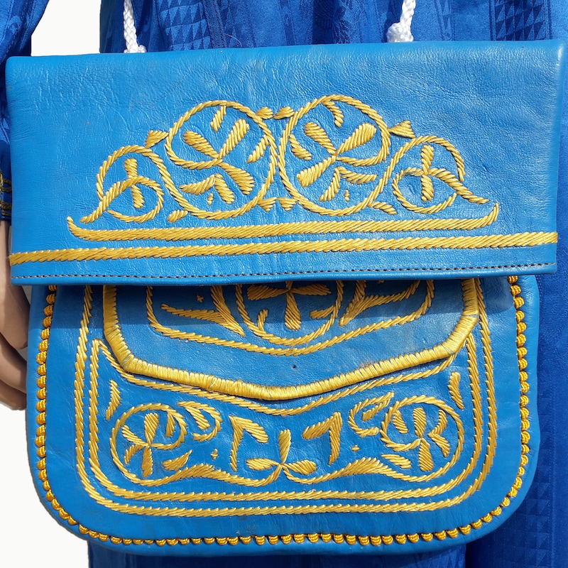 Moroccan Leather Bag - Etsy
