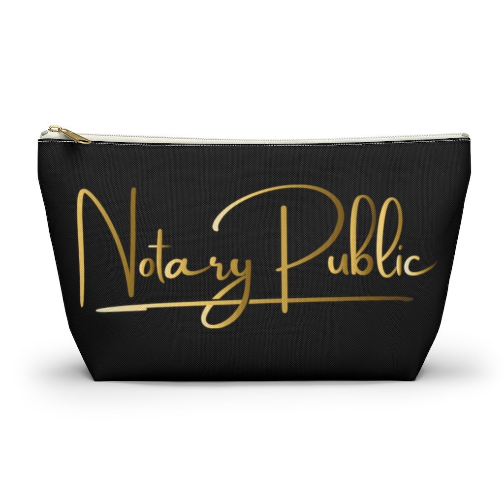Notary Public Gold Accessory Pouch W T-bottom Personalised - Etsy