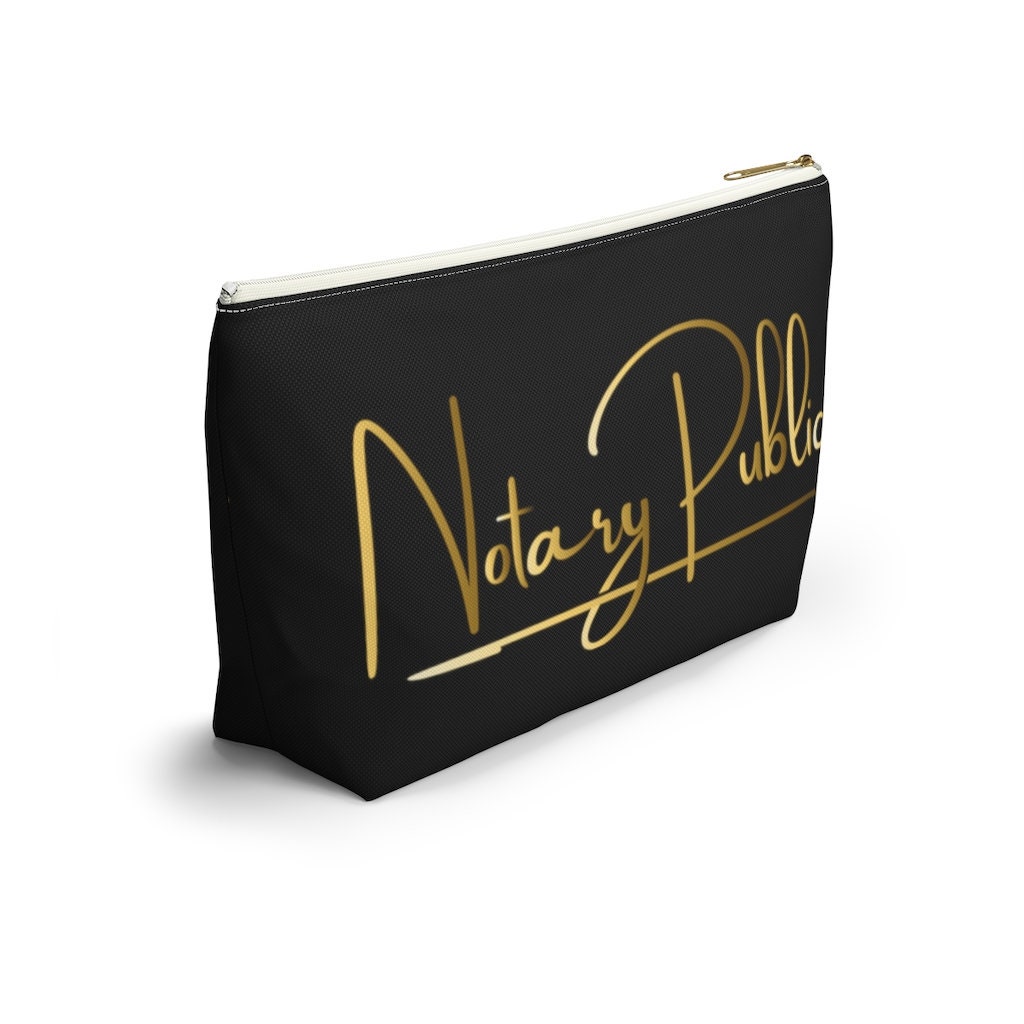 Notary Public Gold Accessory Pouch W T-bottom Personalised - Etsy