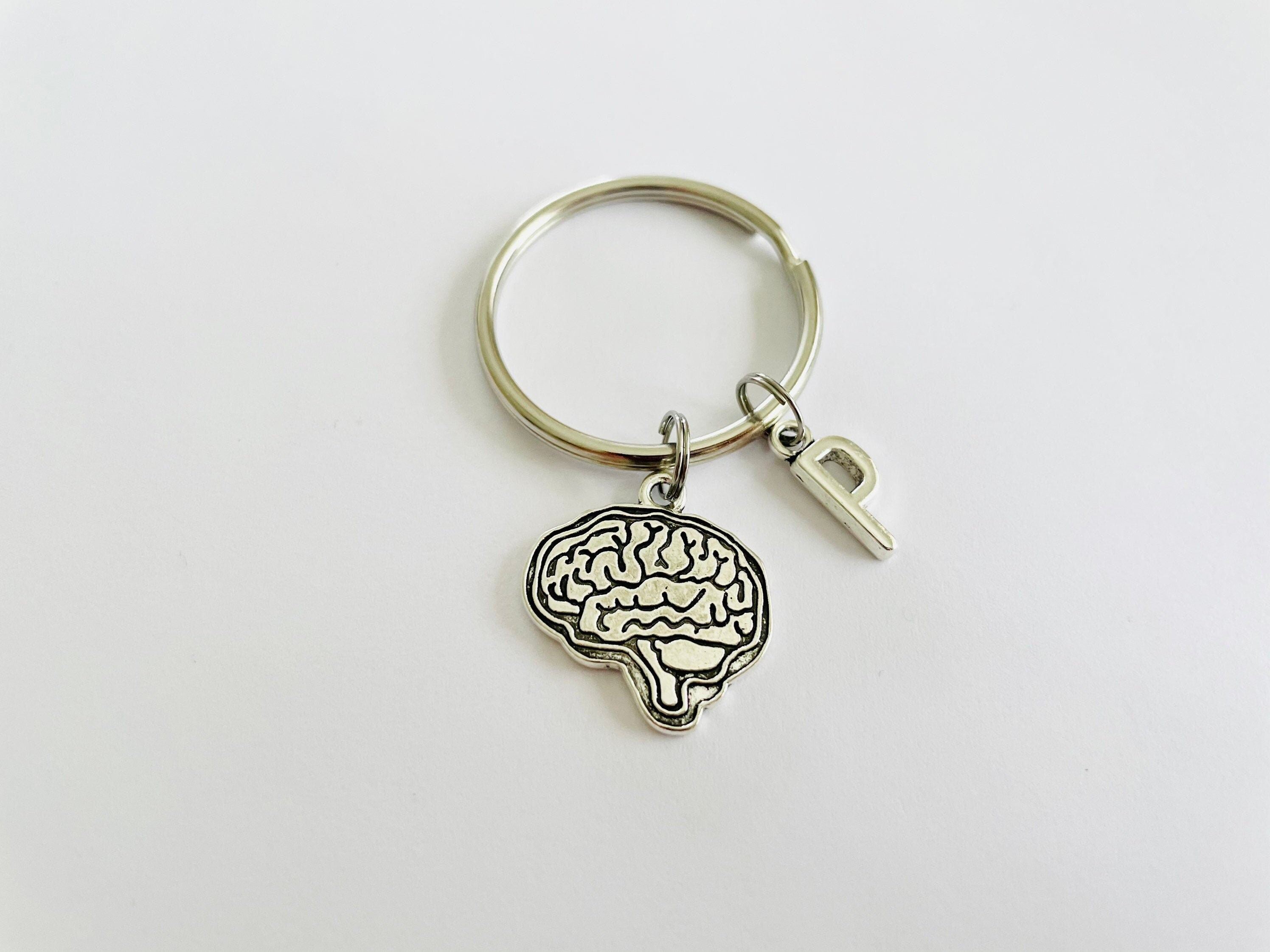 Brain Keychain Neurology Gift Anatomy Keychain Psychology - Etsy