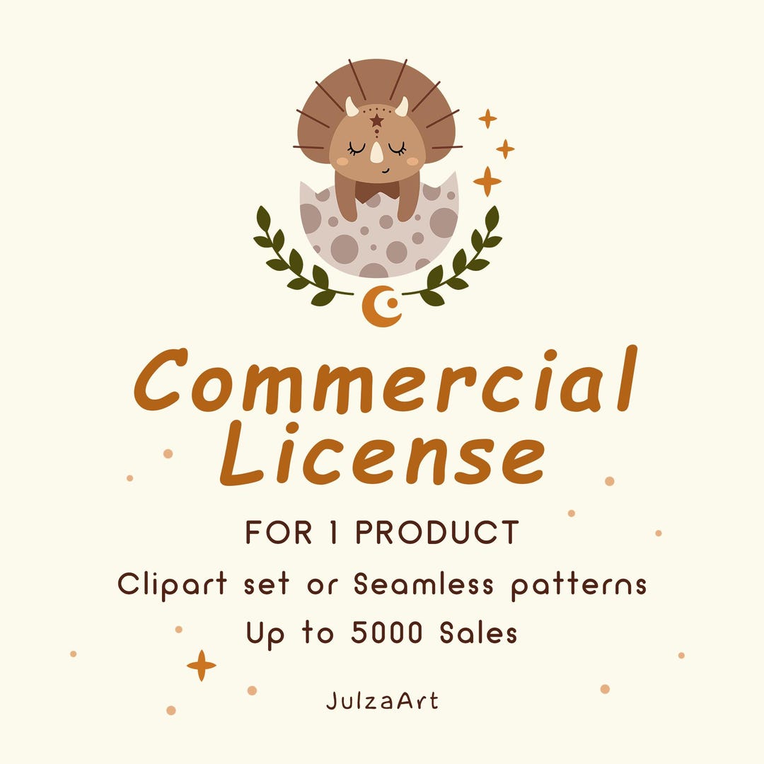 Commercial License to Use ONE Clipart Set or Patterns, UP TO 5000 Units ...