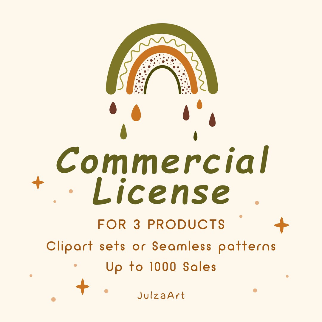 Commercial License License to Use THREE Clipart Graphic Set or Seamless ...