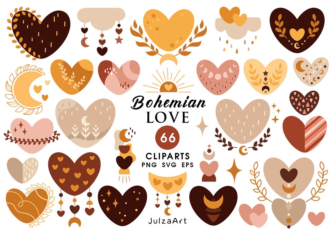 Boho Heart Svg, Valentine Clipart, Valentines Day Png, Boho Valentines ...