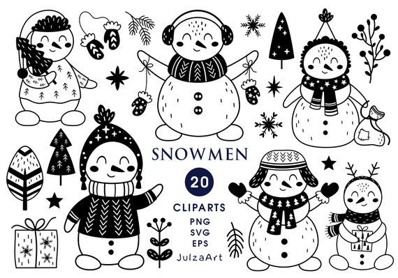 Merry Christmas Snowman Clipart
