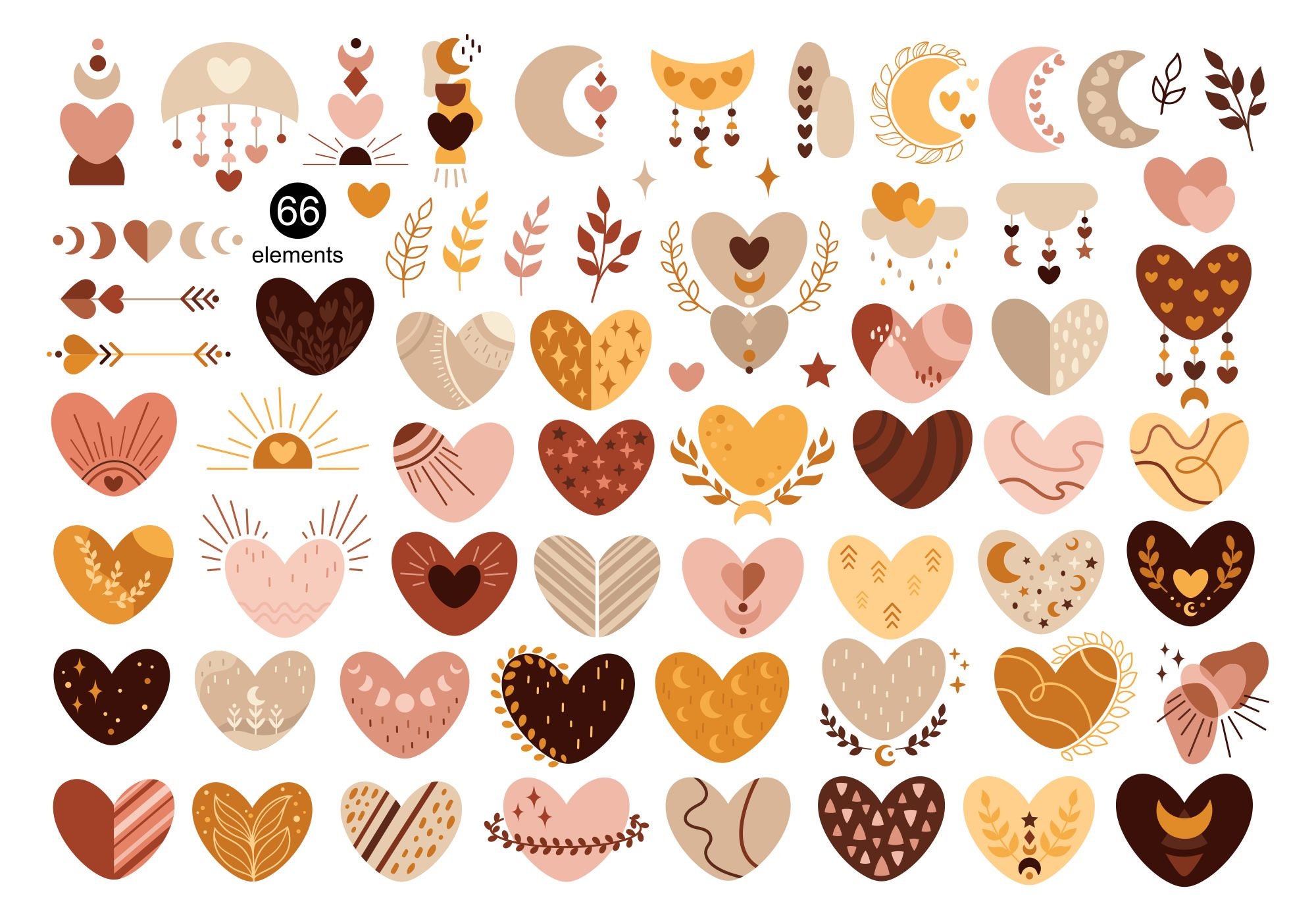 Boho Heart Svg, Valentine Clipart, Valentines Day Png, Boho Valentines ...