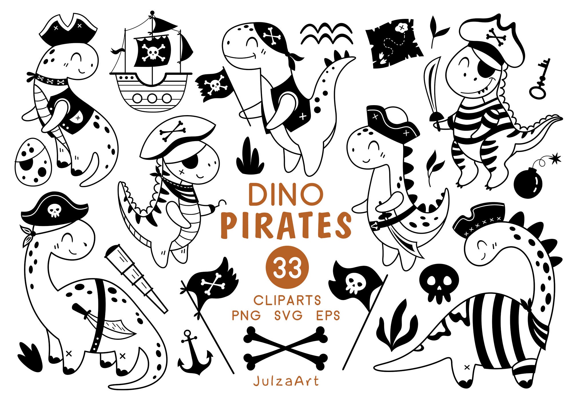 Pirate Clipart Black And White