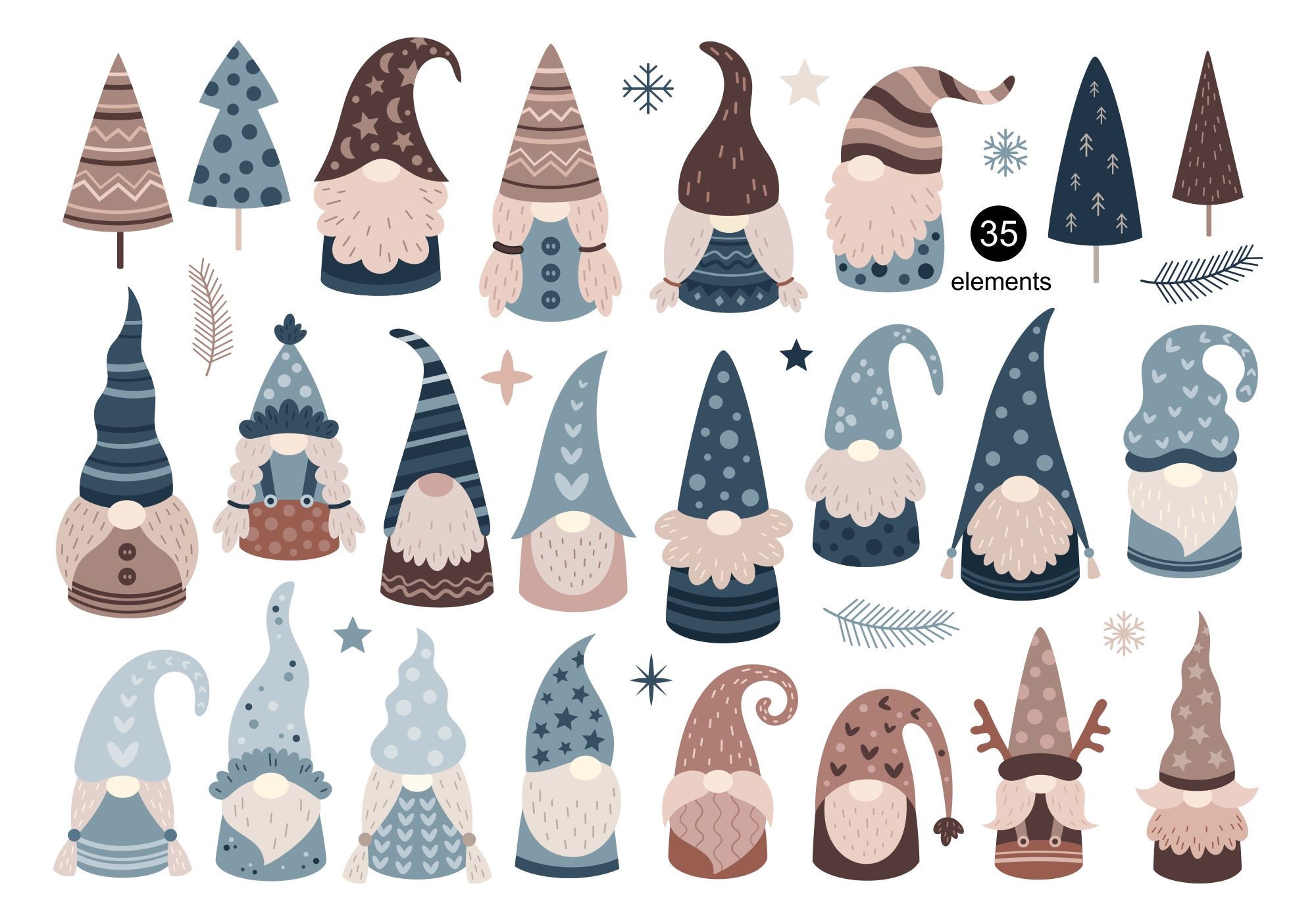 Gnome Clipart Winter Gnomes Svg Scandinavian Gnome Png - Etsy
