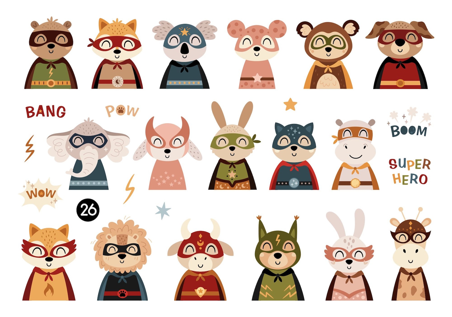 Superhero Svg, Animal Superhero Clipart, Cute Animals Svg, Super Hero ...