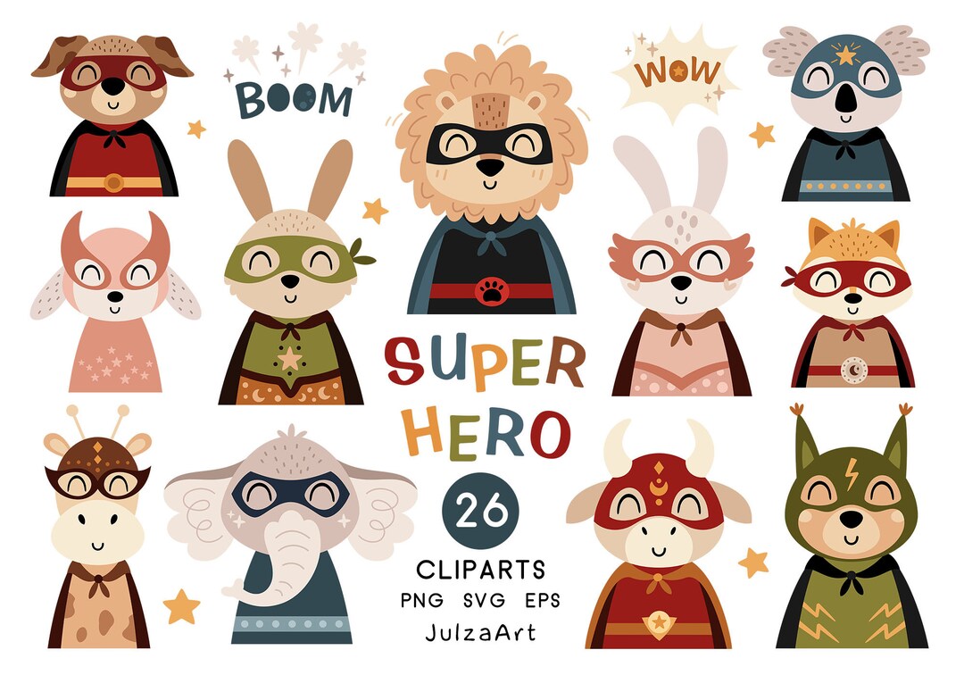 Superhero Svg, Animal Superhero Clipart, Cute Animals Svg, Super Hero ...