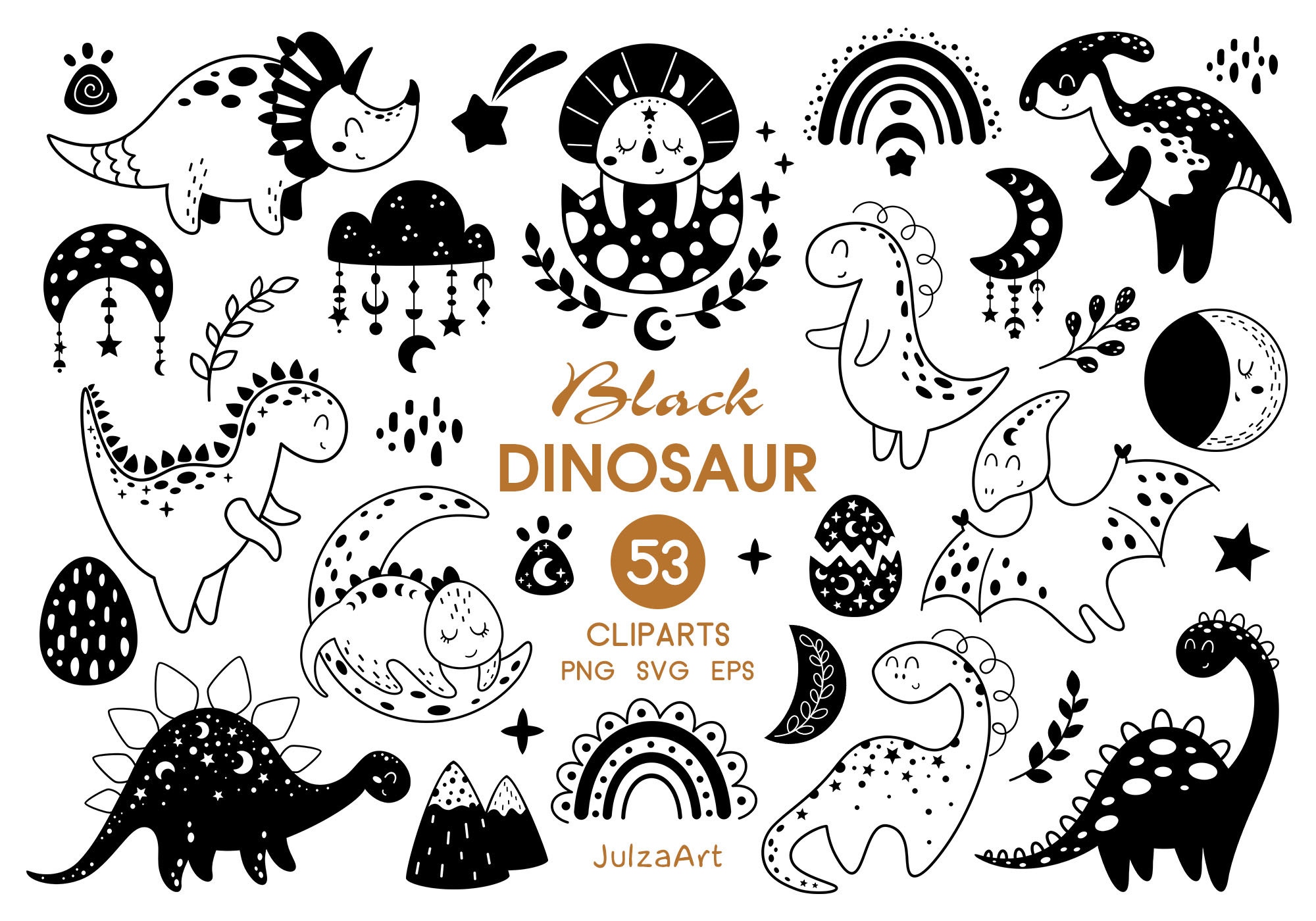 Dinosaur Clipart Black And White