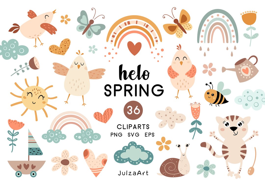 Spring Svg, Hello Spring Clipart, Spring Time Png, Flowers Svg, Floral ...