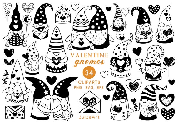 Valentine Black And White Clipart