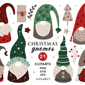 Christmas Gnome Clipart, Scandinavian New Year Gnomes Svg, Nordic Gnome ...