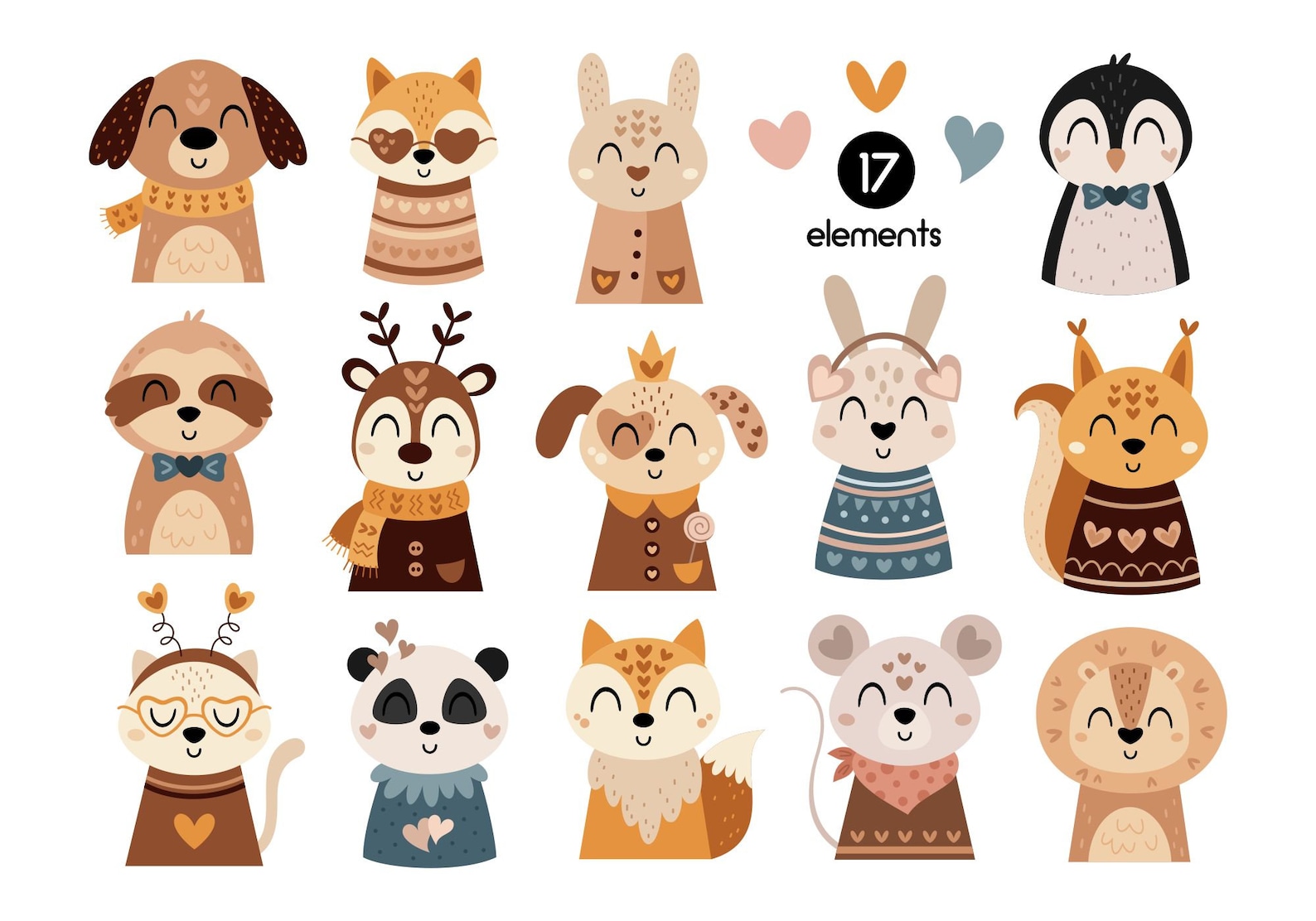 Animal Clipart, Valentines Day Svg, Valentines Clipart, Cute Animal ...