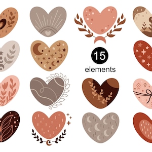 Hearts Svg, Boho Heart Clipart, Happy Valentines Day Svg, Valentine ...