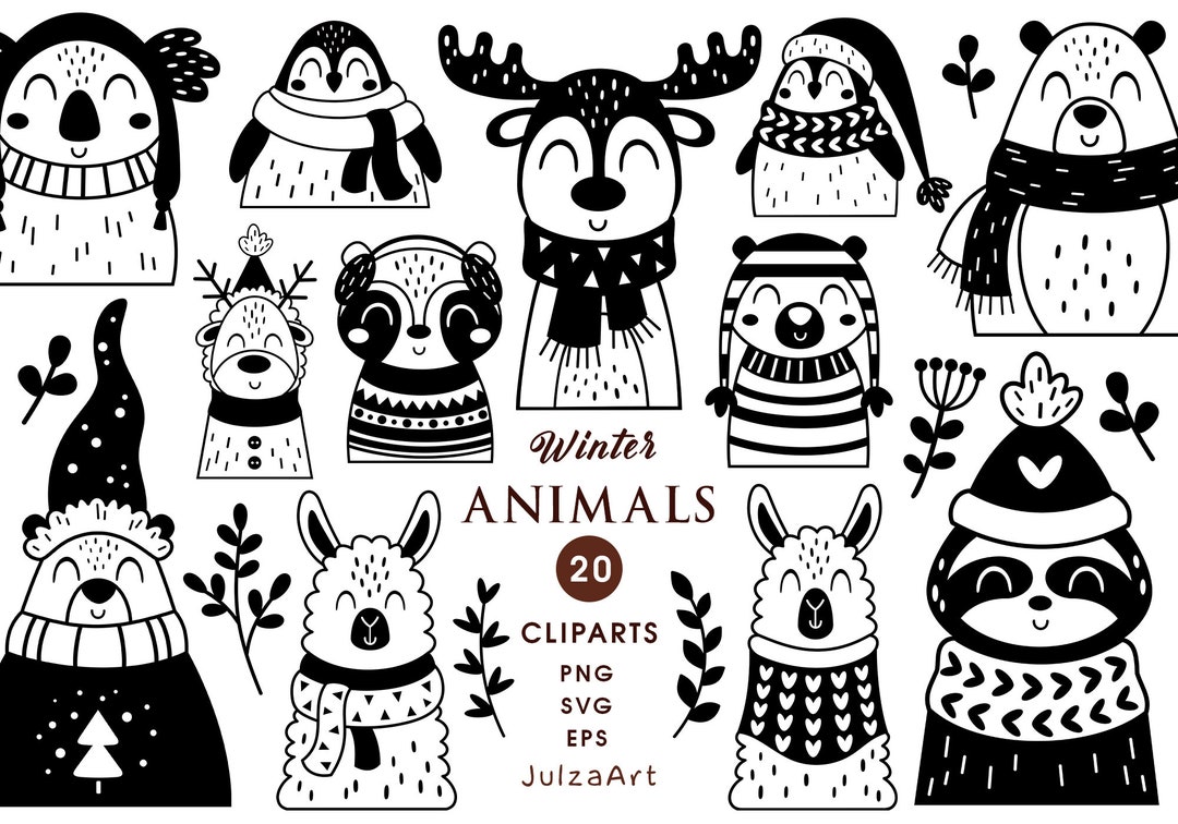 Winter Animal Svg Christmas Animal Clipart Christmas Clipart Merry ...