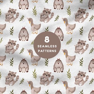 Animals Seamless Pattern, Woodland Animals Digital Paper, Spring Decor ...