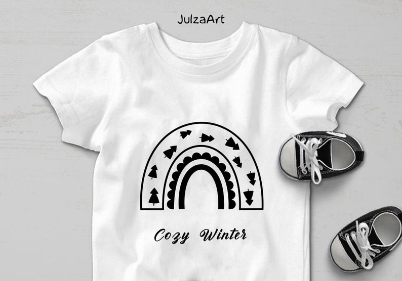 Winter Rainbow Clipart Black and White Rainbows Svg | Etsy