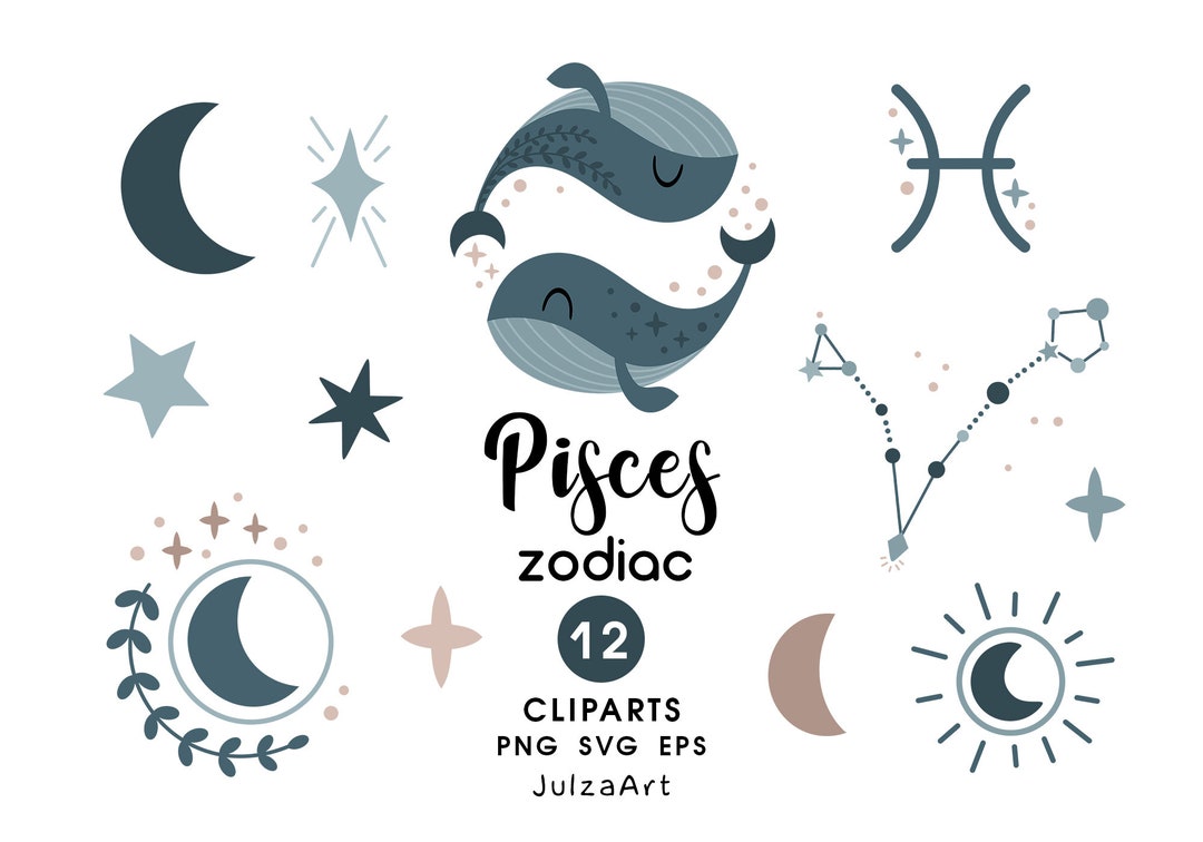 Pisces Zodiac Clipart, Pisces Svg, Star Zodiac Sign Png, Pisces ...