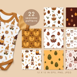 Easter Seamless Pattern, Happy Easter Digital Paper, Easter Eggs ...