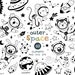 Space Clipart, Black and White Space Svg, Space Nursery Print, Solar ...