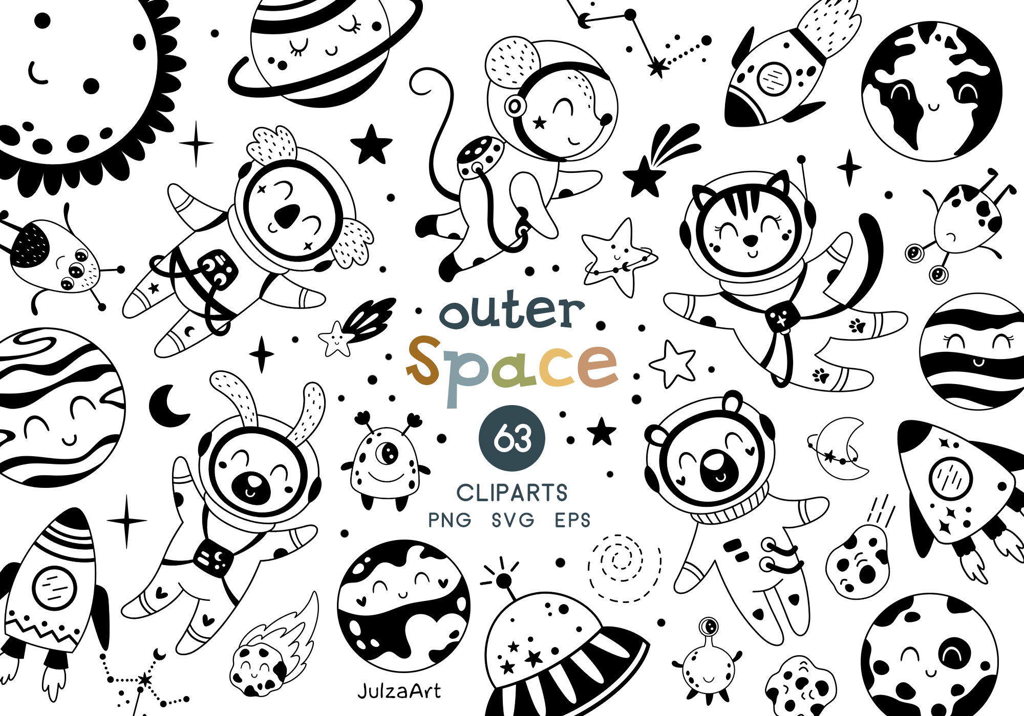 Astronomy Clipart Black And White