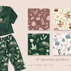 Jungle Seamless Pattern, Safari Digital Paper, Jungle Animals Print ...