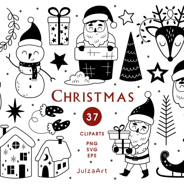 Black and White Christmas - Etsy