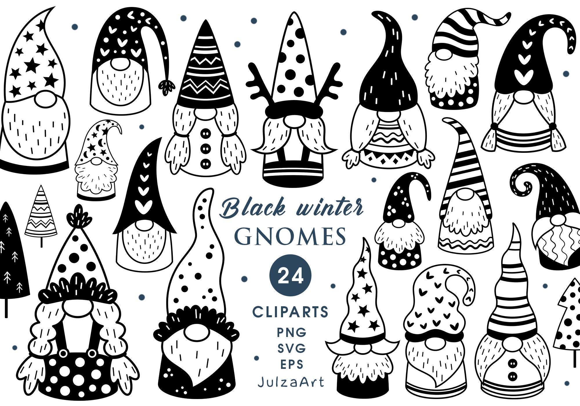 Gnome Clipart Black and White Gnomes Svg Gnome Decor - Etsy UK
