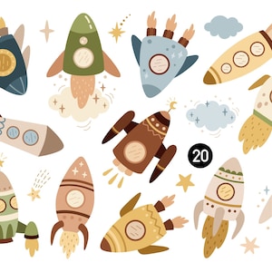 Rocket Clipart, Space Clipart, Outer Space, Boho Space Rocket Svg ...