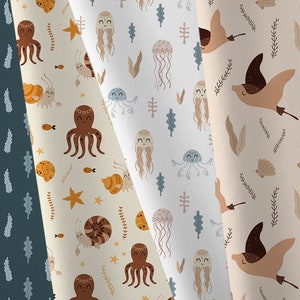 Sea Animals Seamless Pattern, Nautical Digital Paper, Under the Sea ...