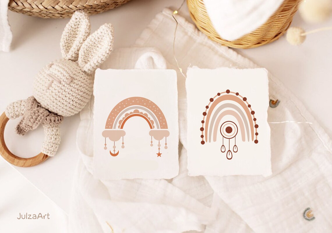 Boho Rainbow Clipart Rainbow Svg Bohemian Rainbows Seamless - Etsy