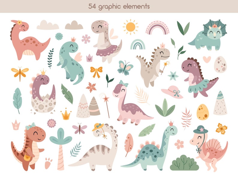 Dinosaur Clipart Dinosaur Svg Dinosaur Seamless Pattern - Etsy